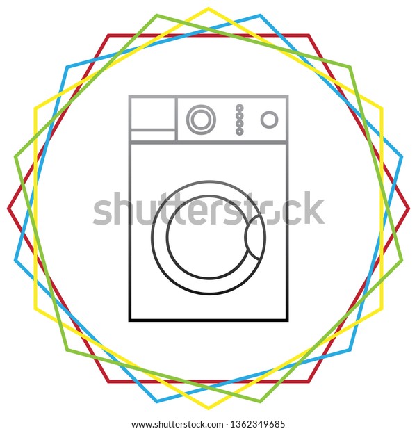 Washing Machine Sign Vector Black Icon Stock Vector (Royalty Free ...