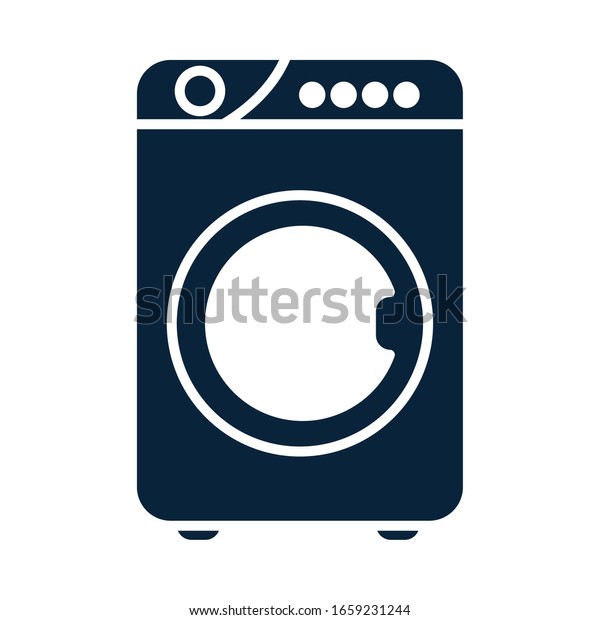 Washing Machine Silhouette Style Icon Design Stock Vector (Royalty Free ...