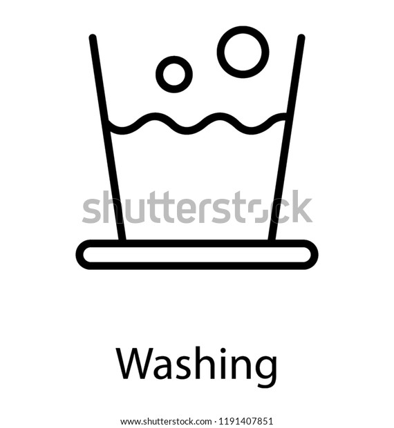 Washing Tub Having Bubbles Washing Clothes Stock Vector (Royalty Free ...