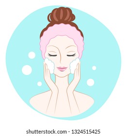 Washing Your Face Stock Vector (Royalty Free) 1324515425 | Shutterstock
