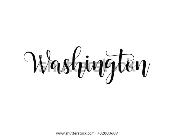 Washington American State Lettering Modern Calligraphy Stock Vector ...