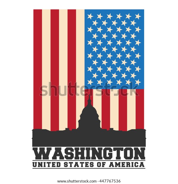 Washington Dc City Concept Logo Label Stock Vector (Royalty Free ...