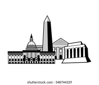 Washington Dc Logo Icon Vector Building Stock Vector (Royalty Free ...