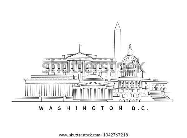 Washington Dc Minimal Vector Illustration Typography Stock Vector ...