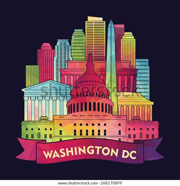 Washington Dc Skyline Vector Illustration Stock Vector (Royalty Free ...