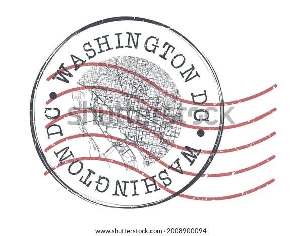 Washington Dc Usa Stamp Map Postal Stock Vector (Royalty Free ...