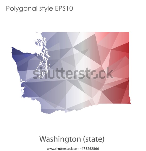 Washington State Map Geometric Polygonal Styleabstract Stock Vector ...