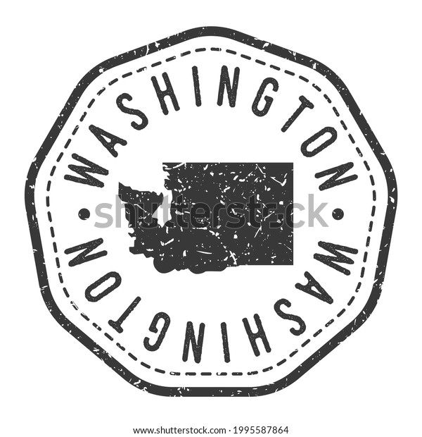 Washington Usa Map Stamp Retro Postmark Stock Vector (Royalty Free ...