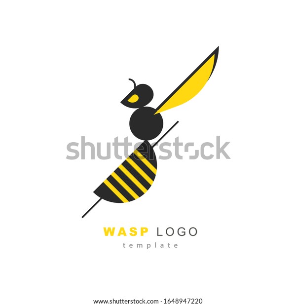 Wasp Logo Template Vectpr Illustration Black Stock Vector (Royalty Free ...