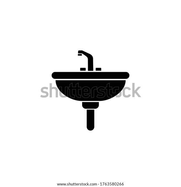 Wastafel Icon Flat Vector Illustration Stock Vector (Royalty Free ...
