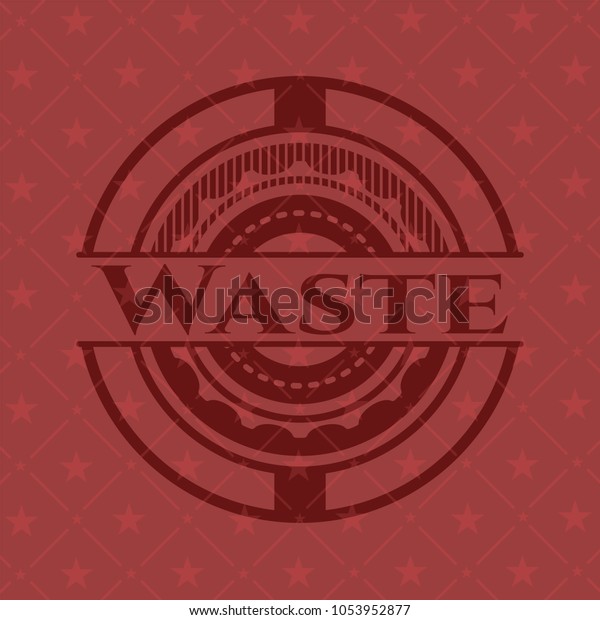 Waste Badge Red Background Stock Vector (Royalty Free) 1053952877 ...