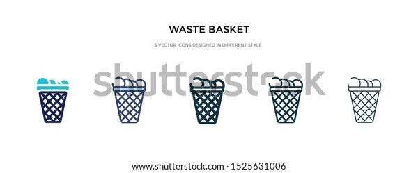Waste Basket Icon Different Style Vector Stock Vector (Royalty Free ...