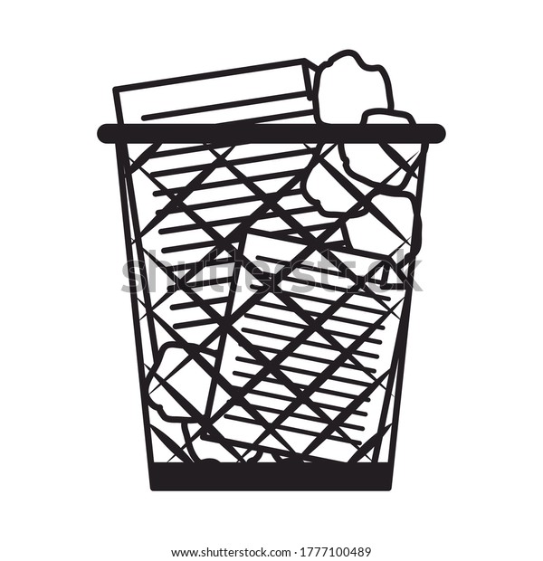 Waste Bin Sheets Office Supply Stationery: เวกเตอร์สต็อก (ปลอดค่า ...