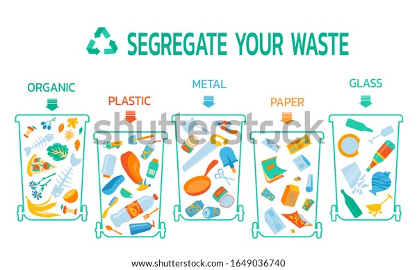 Waste Collection Segregation Infographic Garbage Separated 库存矢量图（免版税 ...