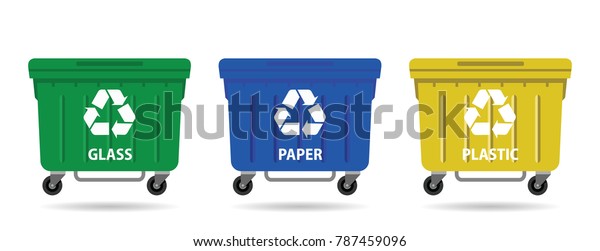 Waste Container Set Recycle Symbol Stock Vector (Royalty Free ...