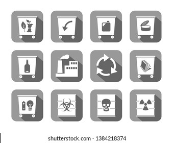 Waste Disposal Flat Icons Vector Garbage Stock Vector (Royalty Free ...