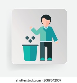 Waste Garbage Icon Vector Black On Stock Vector (Royalty Free ...