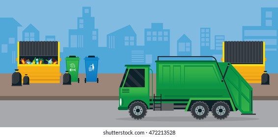 1,218 Waste management truck Stock Vectors, Images & Vector Art ...