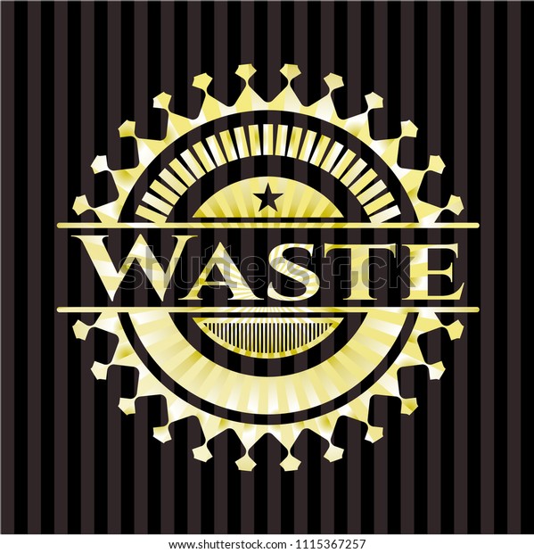Waste Golden Emblem Stock Vector (Royalty Free) 1115367257 | Shutterstock