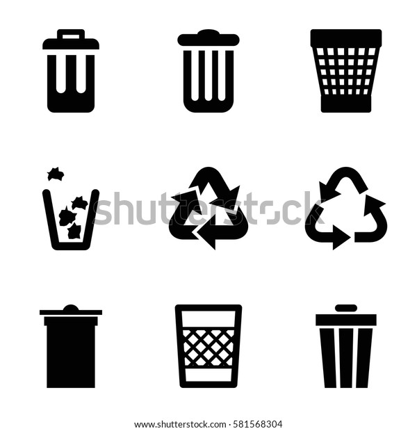 Waste Icons Set Set 9 Waste Stock Vector (Royalty Free) 581568304