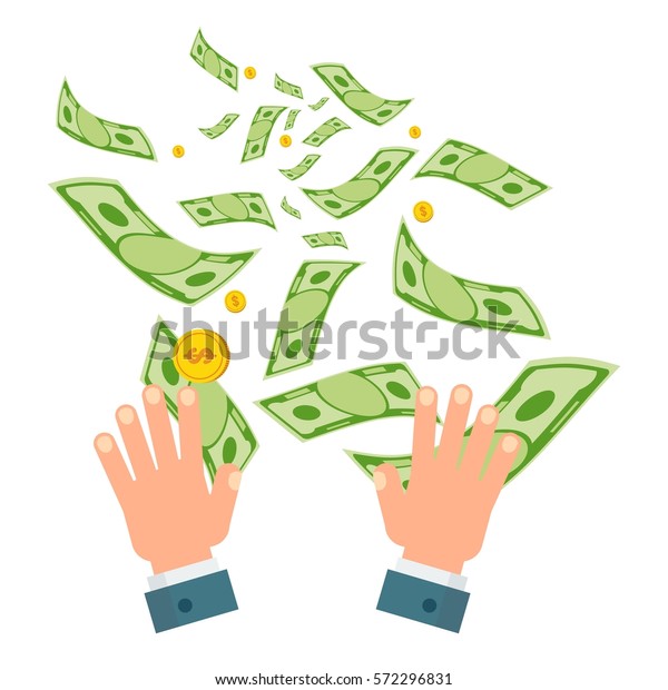 Waste Money Concept Dollar Bills Flying Stock Vector (Royalty Free ...