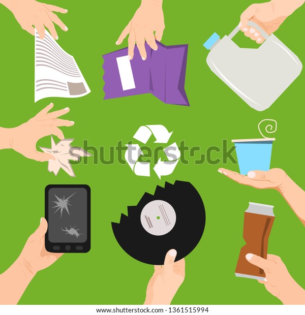 Waste Poster Concept Vector Illustration People Stock Vector (Royalty ...