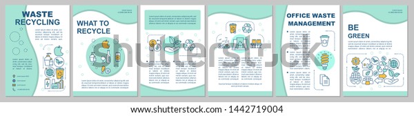Waste Recycling Brochure Template Layout Environment Stock Vector ...