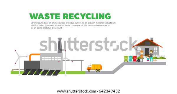Waste Recycling Infographic Concept Vector Flat Stock Vector (Royalty ...