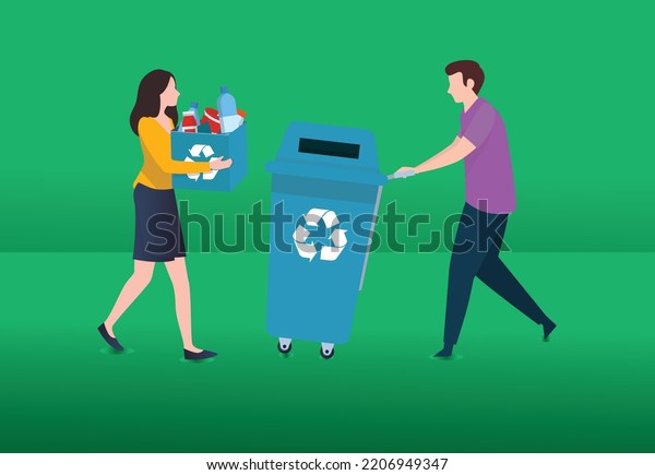 Waste Recycling Vectors 2d Character Vector: เวกเตอร์สต็อก (ปลอดค่า ...