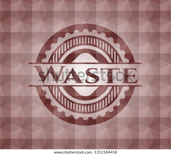Waste Red Seamless Polygonal Badge Stock Vector (Royalty Free) 1351584458