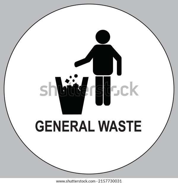 Waste Sign Vector Illustration General Waste: เวกเตอร์สต็อก (ปลอดค่า ...