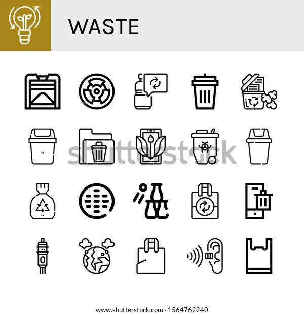 Waste Simple Icons Set Contains Such 스톡 벡터(로열티 프리) 1564762240 ...