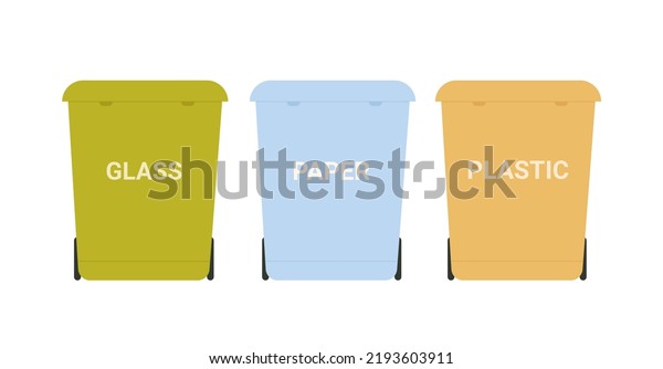 Waste Sorting Bins Rubbish Management Environment Stock Vector (Royalty ...
