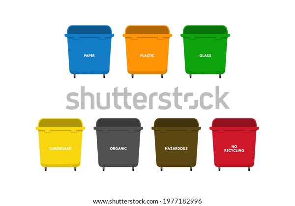 Waste Sorting Bins Set Vector Illustration Stock Vector (Royalty Free ...