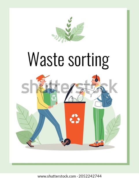 Waste Sorting Recycling Banner Poster Layout Stock Vector (Royalty Free ...
