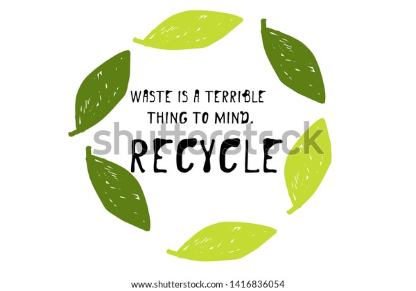 Waste Terrible Things Mind Recycle Zero Stock Vector (Royalty Free ...