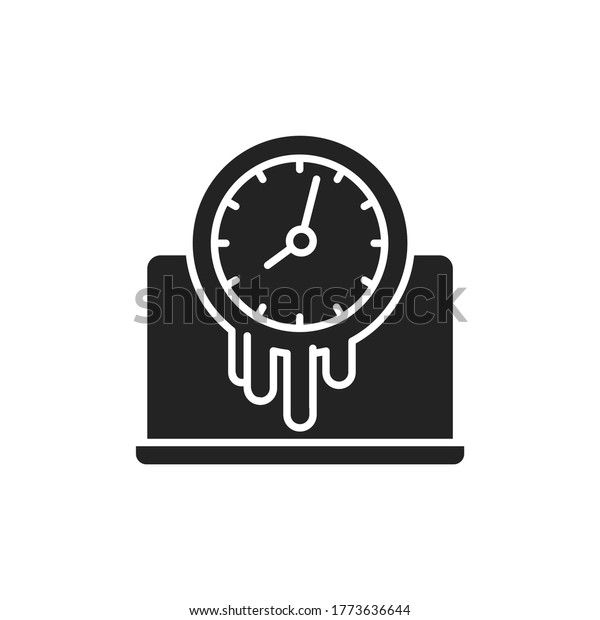 Waste Time Black Glyph Icon Time Stock Vector (Royalty Free) 1773636644