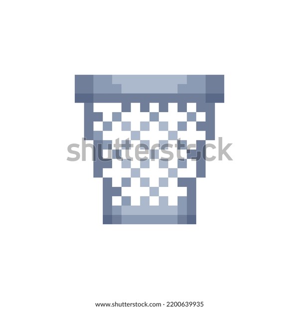 Wastebasket Trash Basket Icon Pixel Art Stock Vector (Royalty Free ...
