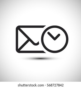 Watch Clock Time Mail Icon Email Stock Vector (Royalty Free) 568727842 ...