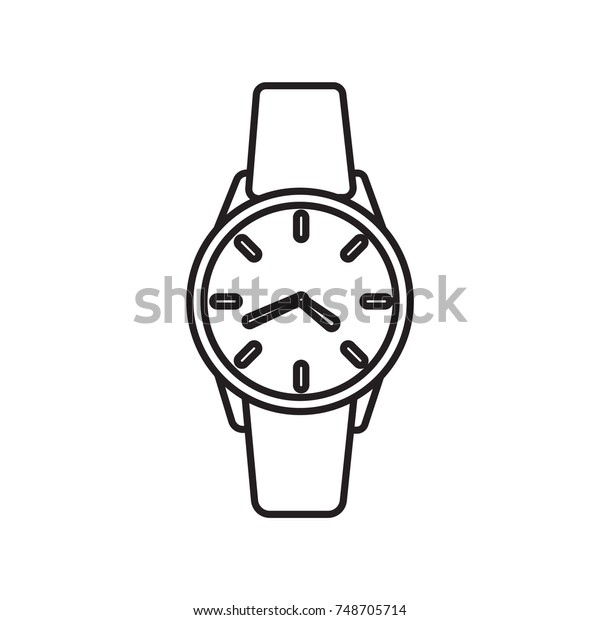 Watch Icon Outline Stock Vector (Royalty Free) 748705714