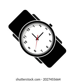 Watch Icon Vector Illustration White Background Stock Vector (Royalty ...