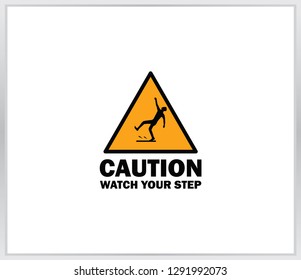 Watch Out Slippery Sign Caution Illustration Stock Vector (Royalty Free ...