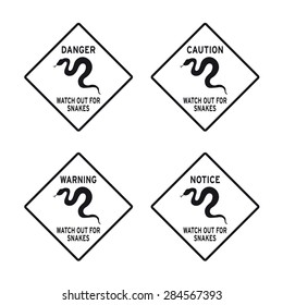Watch Out Snakes Caution Danger Warning: vector de stock (libre de ...