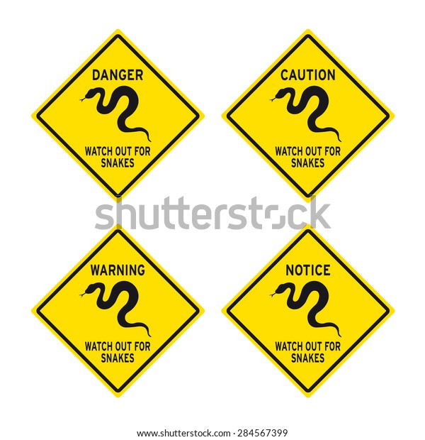 Watch Out Snakes Caution Danger Warning: vector de stock (libre de ...