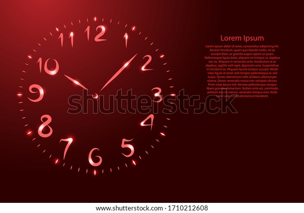 Watch Round Dial Numbers Contour Red Stock Vector (Royalty Free ...