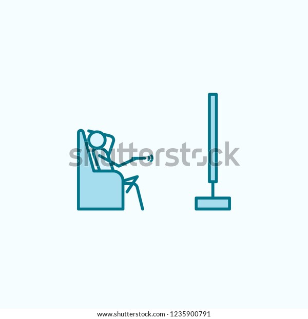 Watch Tv Outline Icon Stock Vector (Royalty Free) 1235900791 | Shutterstock