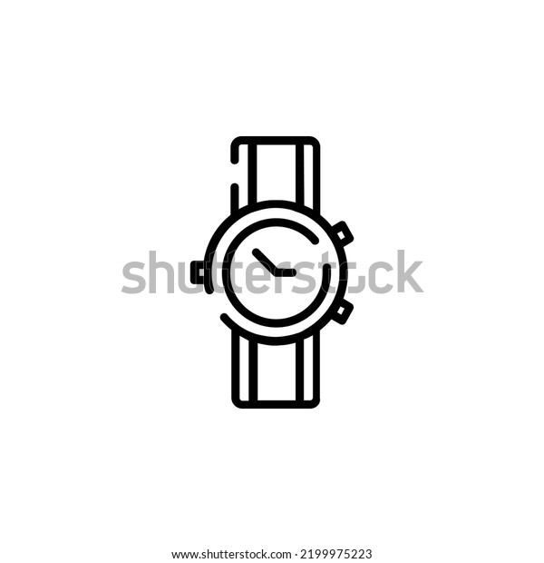 Watch Wristwatch Clock Time Dotted Line Stock Vector (Royalty Free ...