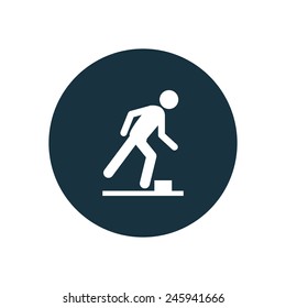 Watch Your Step Icon On White Stock Vector (Royalty Free) 245941666 ...