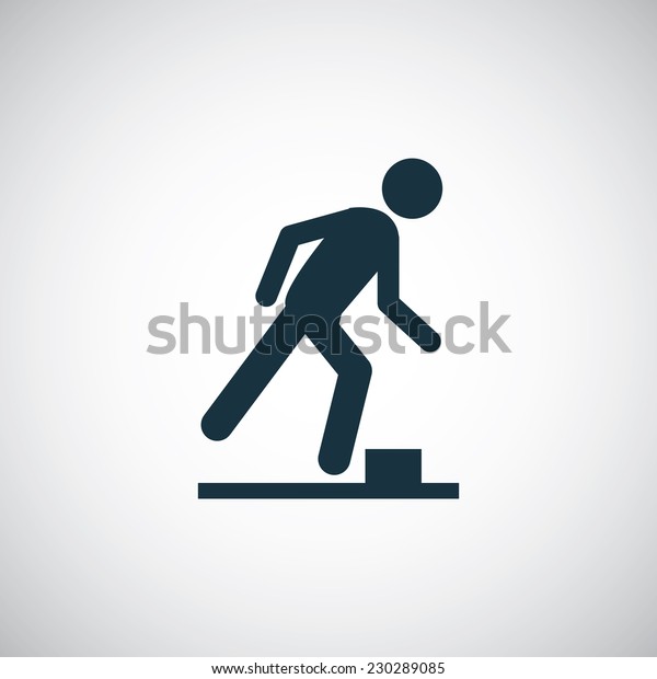 Watch Your Step Icon On White Stock Vector (Royalty Free) 230289085 ...