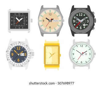 Watches Set Flat Style Illustration Stock Vector (Royalty Free ...